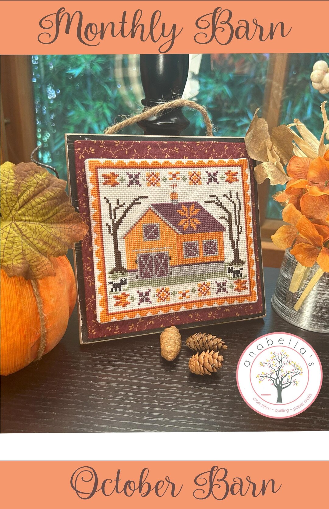 Anabella's Needleart OCTOBER BARN Cross Stitch Pattern October Cross ...