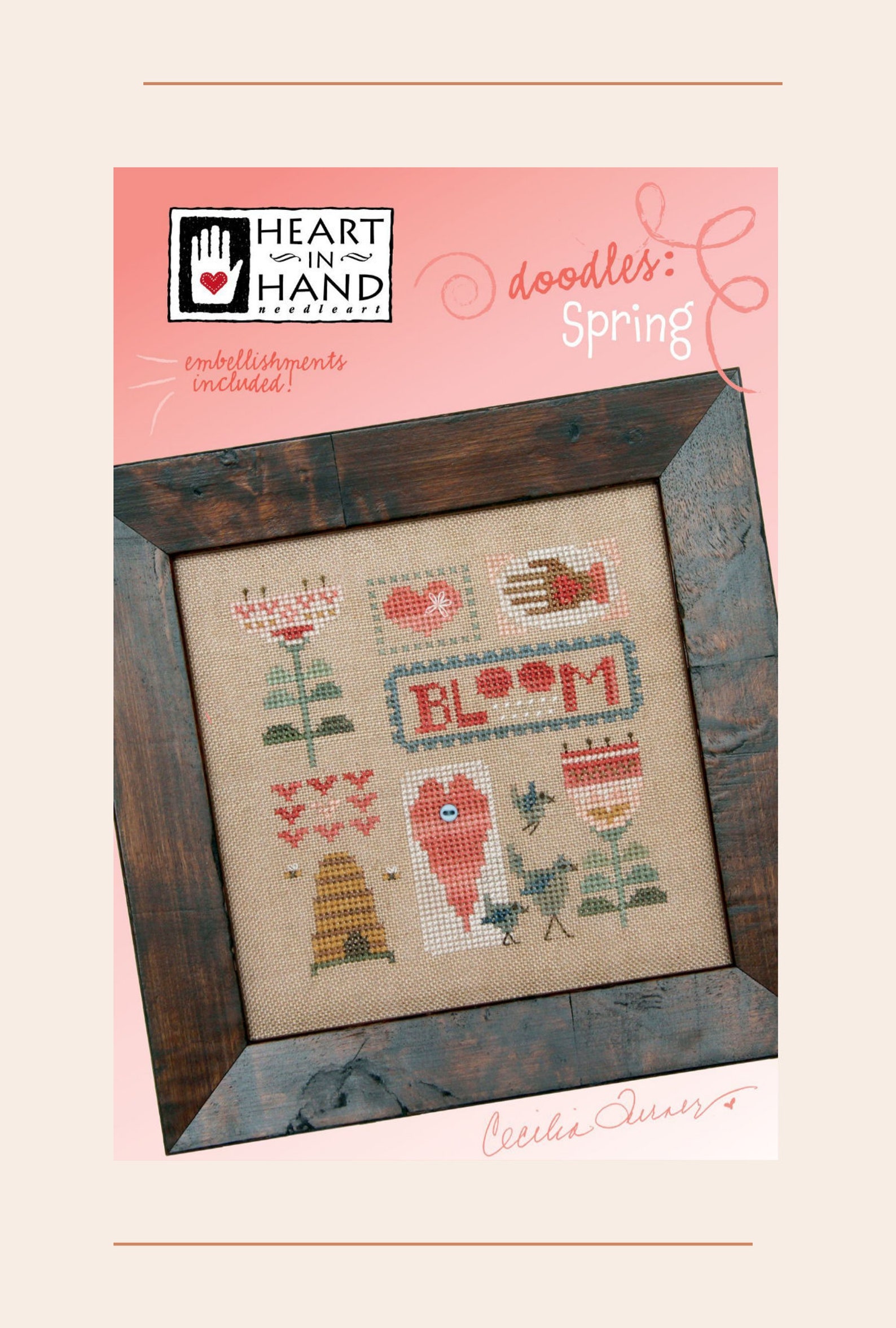 Heart in Hand DOODLES SPRING Cross Stitch Pattern - Etsy