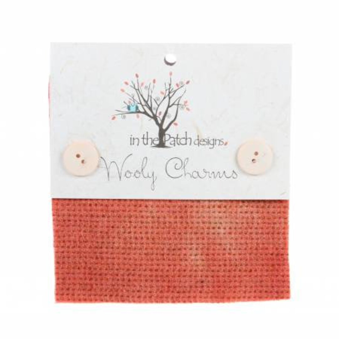 In the Patch Designs ~ Wooly Charms Red Orange ~ 5ct ~ 5" X 5" ~ Wool ...