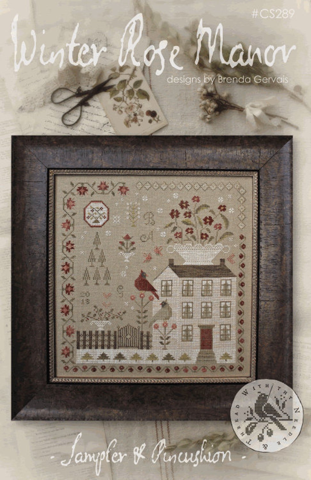 With Thy Needle & Thread WINTER ROSE MANOR Cross Stitch Pattern ...