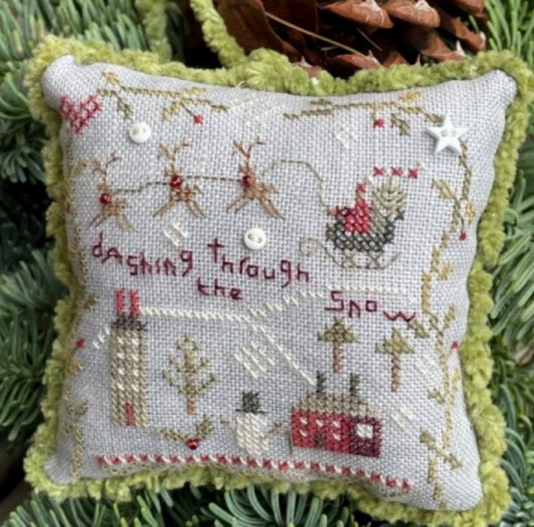 NEW! Shepherd's Bush DASHING Through the Snow Cross Stitch Pattern ...