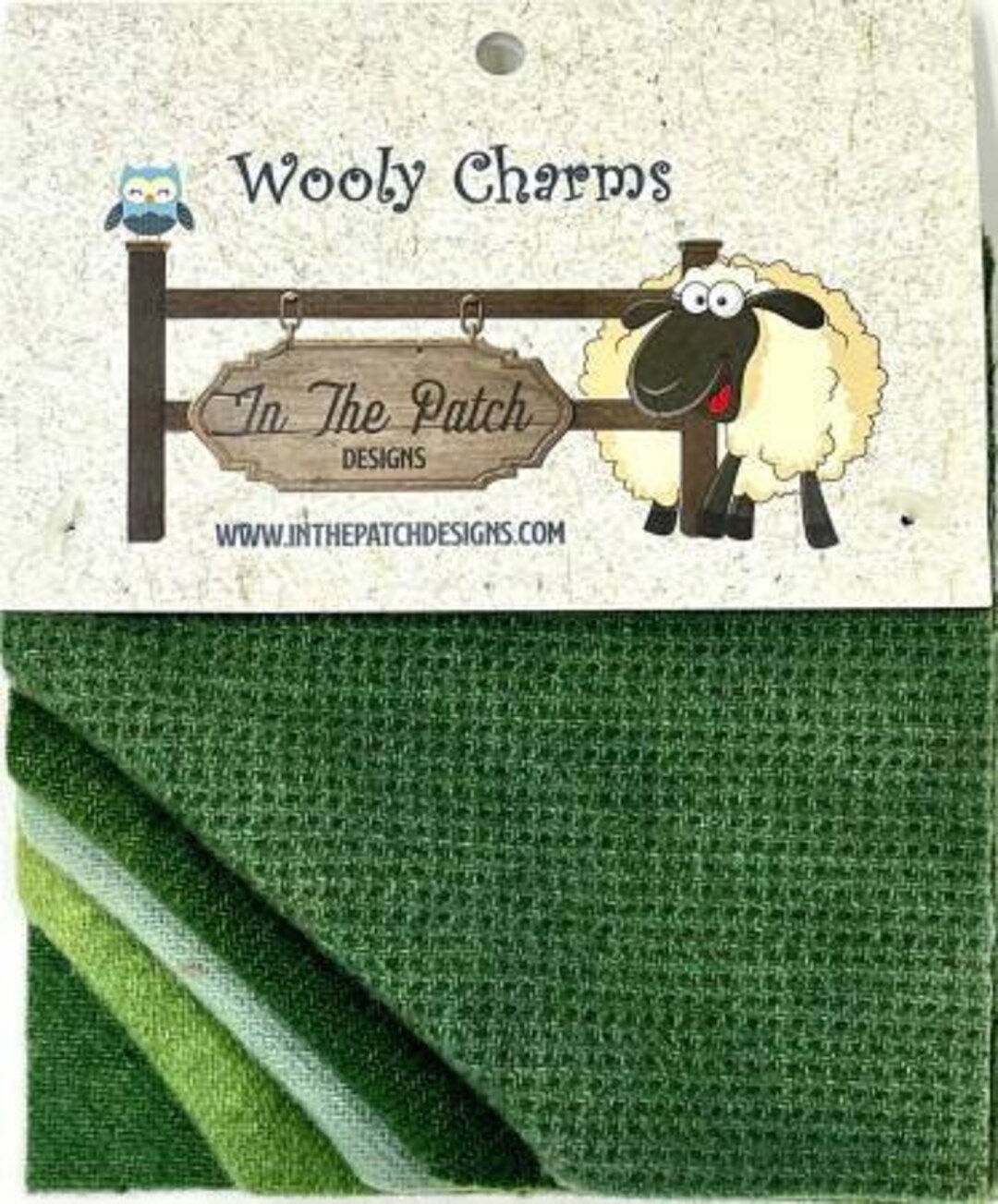 In the Patch Designs ~ Wooly Charms Greens 5ct ~ 5" X 5" ~ Wool Charm ...