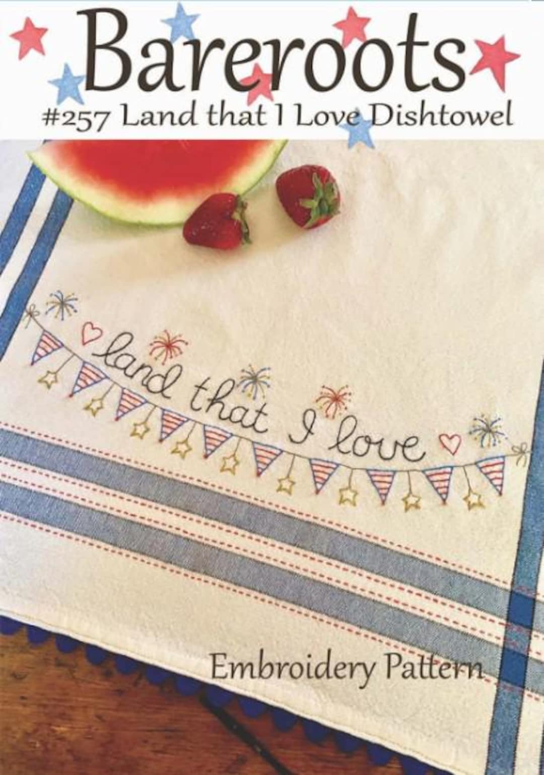 Hand Embroidery ~ Land That I Love Hand Embroidery Pattern ~ Bareroots ...