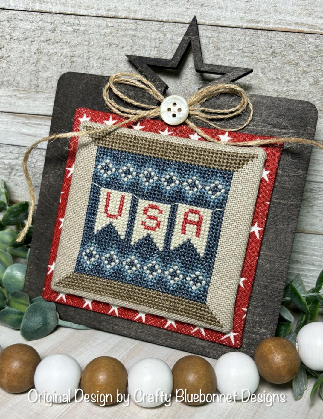 Crafty Bluebonnet Designs USA BANNER Spool Cross Stitch Pattern ...