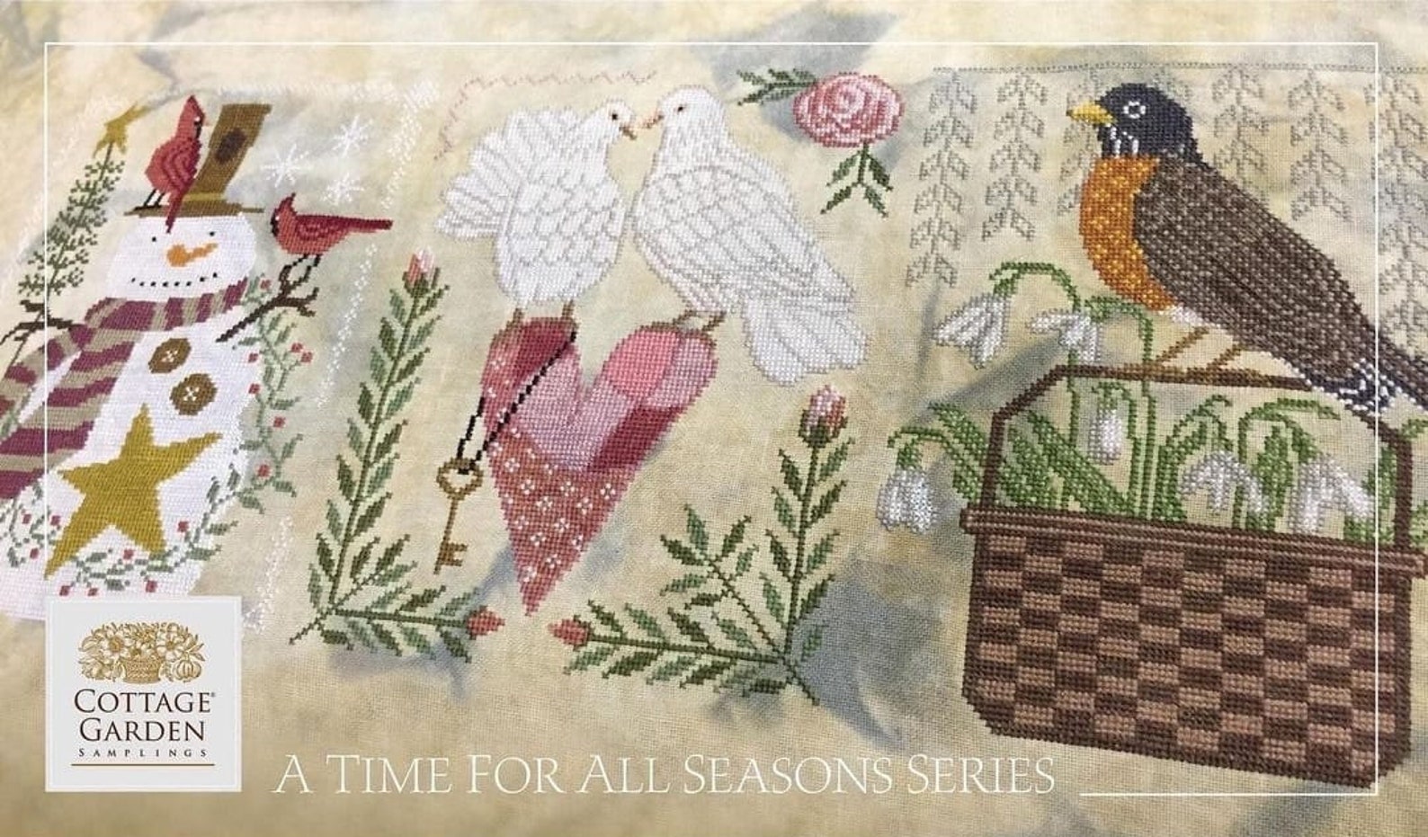 Cottage Garden Samplings BASKETFUL OF LOVE #4 Cross Stitch Pattern ...