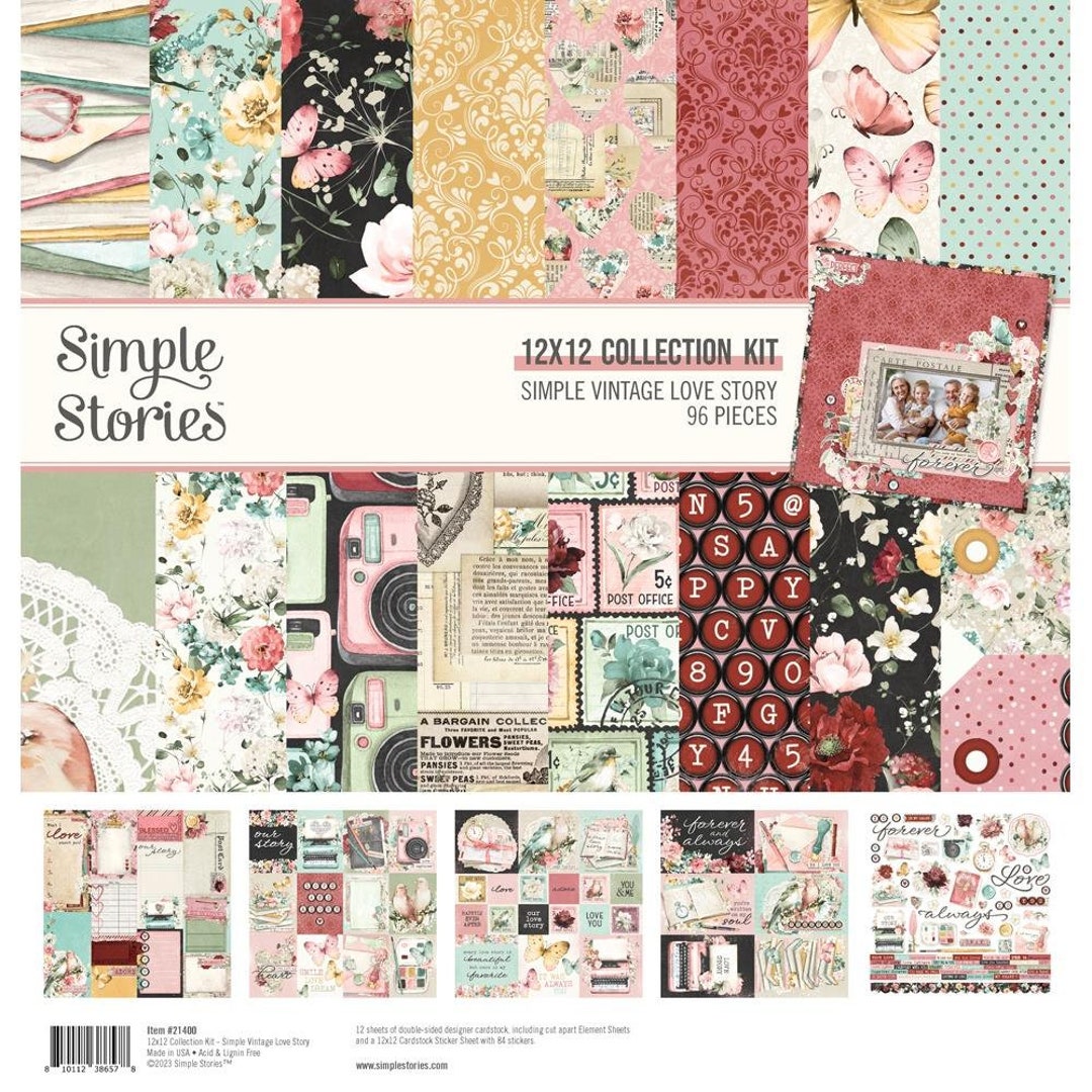 New Simple Stories Simple Vintage LOVE STORY 12x 12 Scrapbook Kit New ...