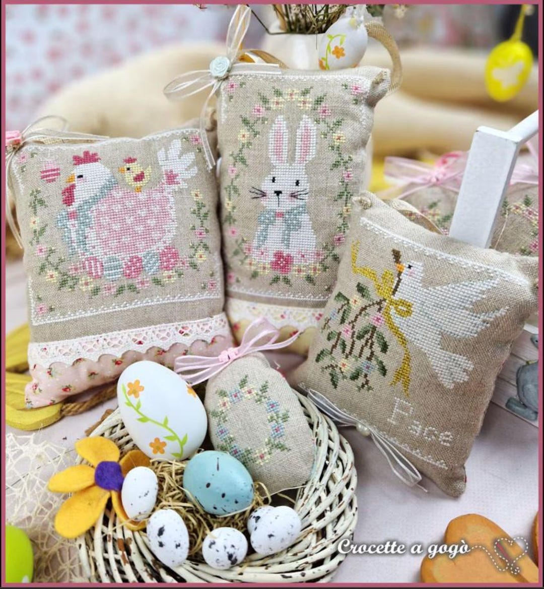 Crocette a Gogò Easter Friends Cross Stitch Pattern ~ Set of 4 Charts ...