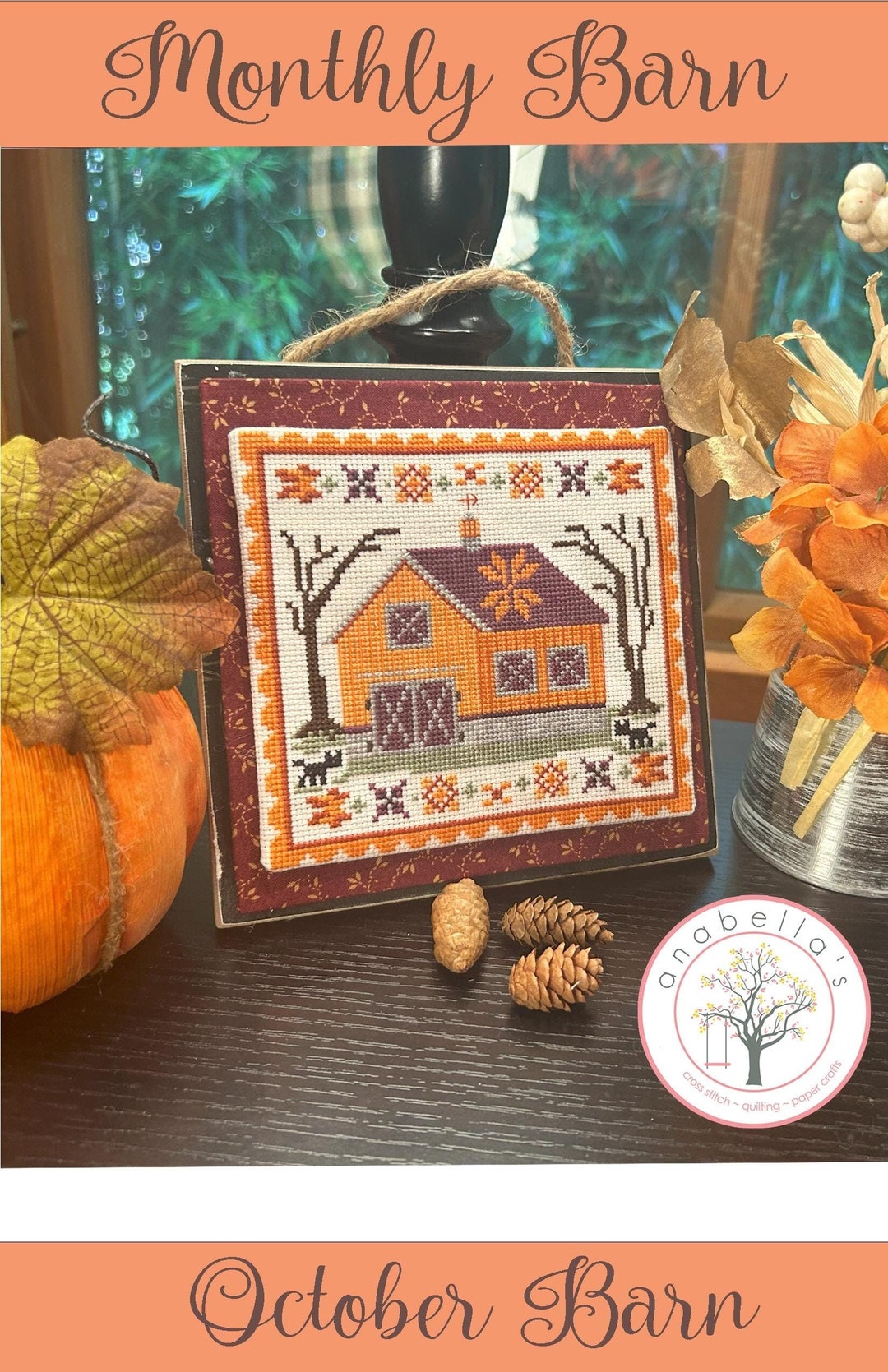 Anabella's Needleart OCTOBER BARN Cross Stitch Pattern ~ October Cross ...