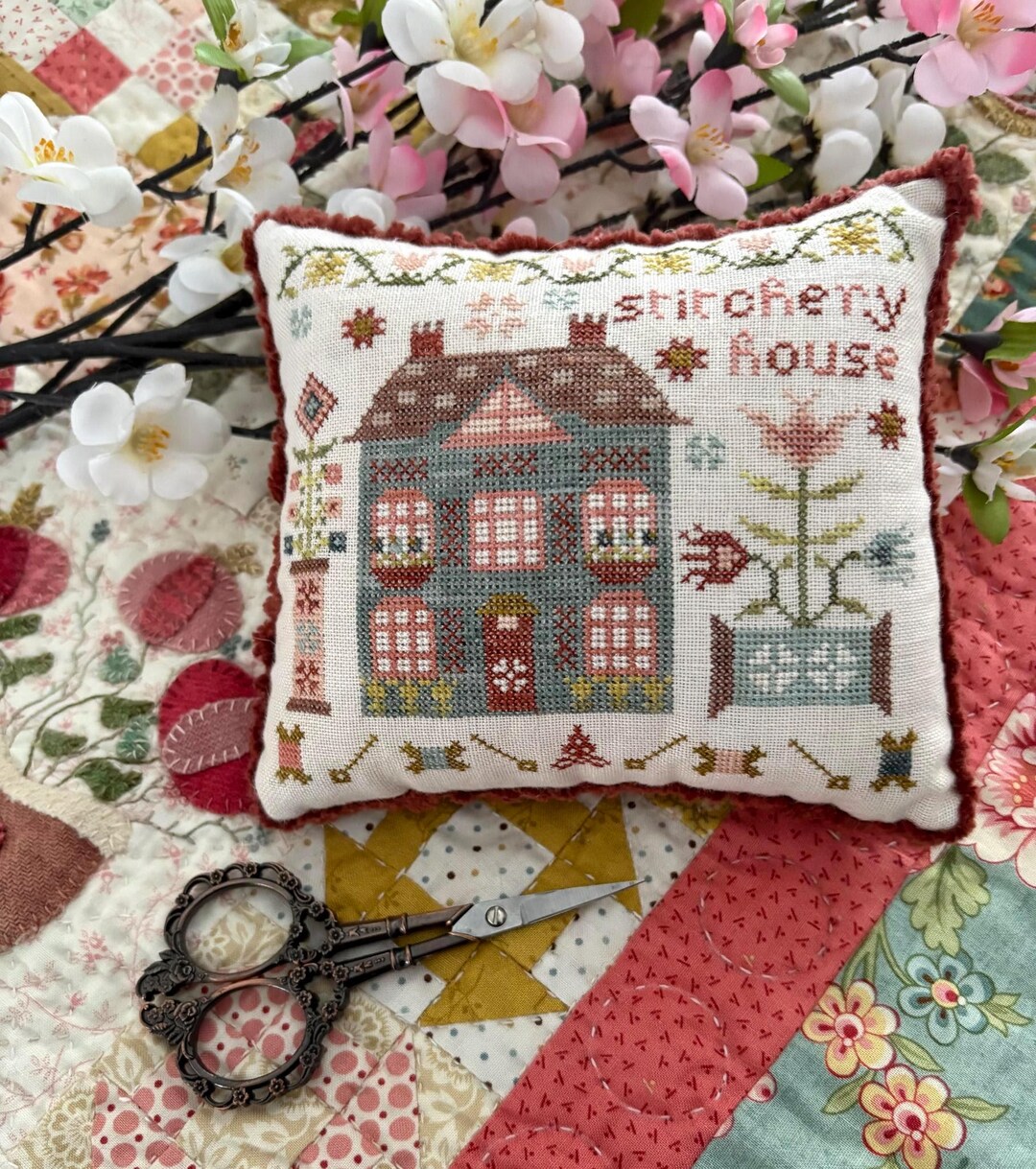 Cross Stitch ~ the Houses on Stitchery Lane ~ Stitchery House #1 Cross ...