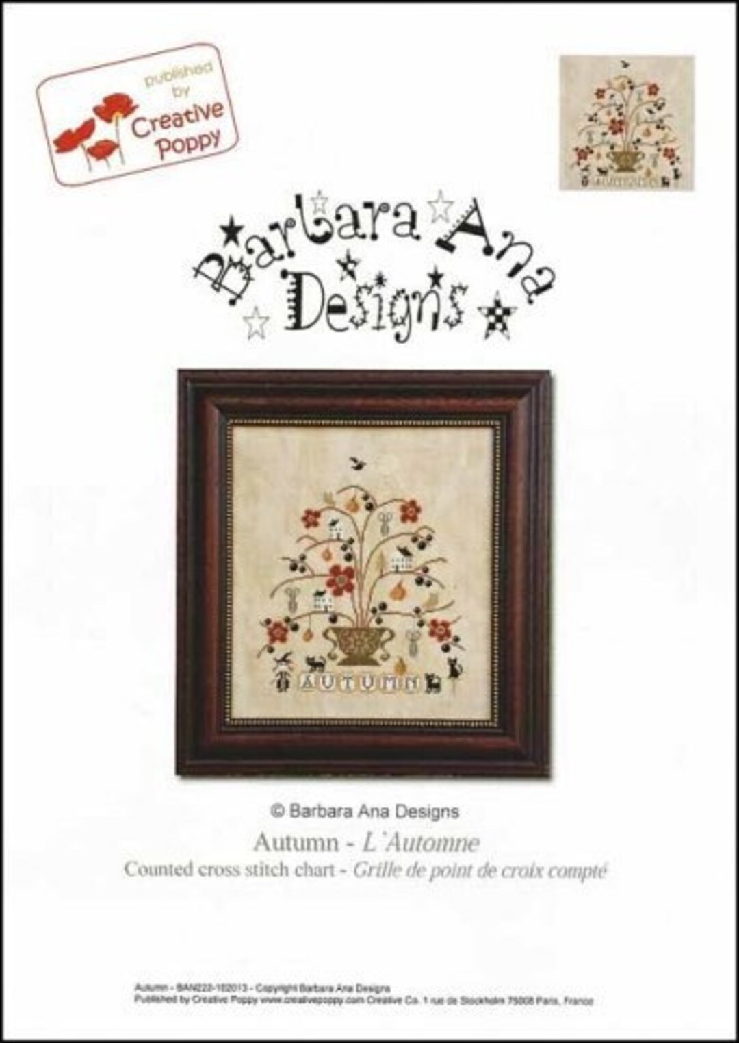Barbara Ana Designs AUTUMN Cross Stitch Pattern Autumn Cross - Etsy