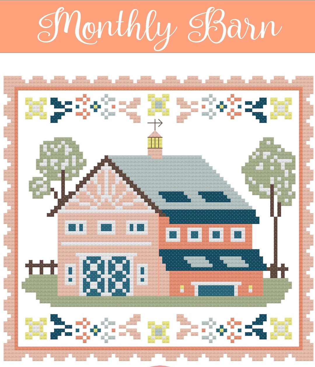 Anabella's Needleart Monthly Barn JUNE 2025 Cross Stitch Pattern ~ Barn ...