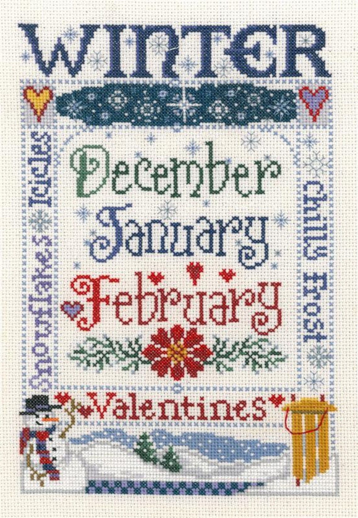 WINTER SEASON Cross Stitch Pattern by Imaginating - Winter Cross Stitch ...