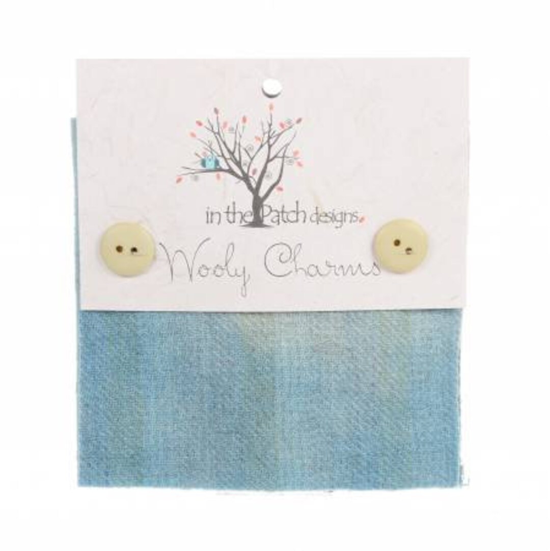 In the Patch Designs ~ Wooly Charms Powder Blue 5ct ~ 5" X 5" ~ Wool ...