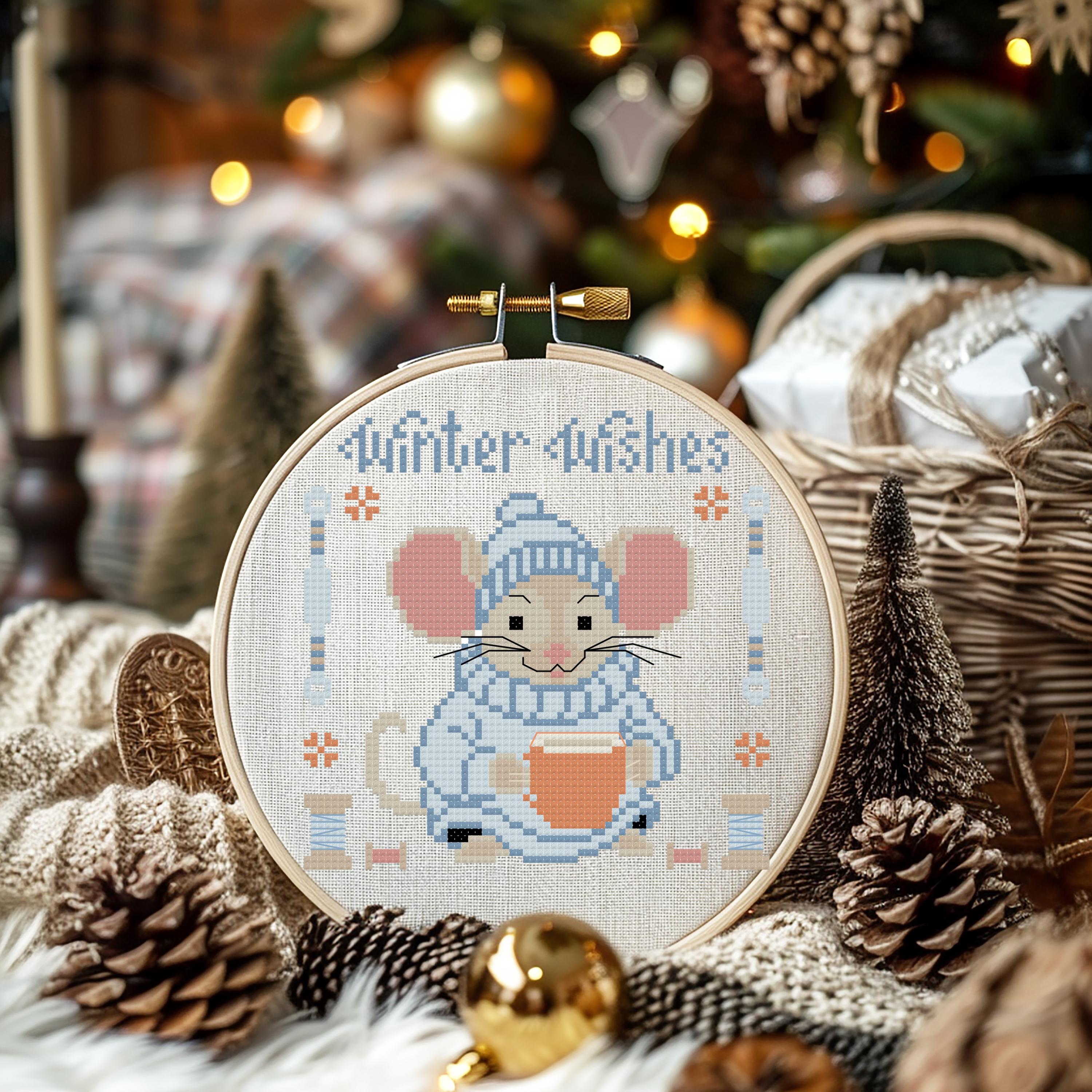 Cross Stitch ~ House Mouse Winter Wishes Floss Drop ~ Winter Floss Drop ...