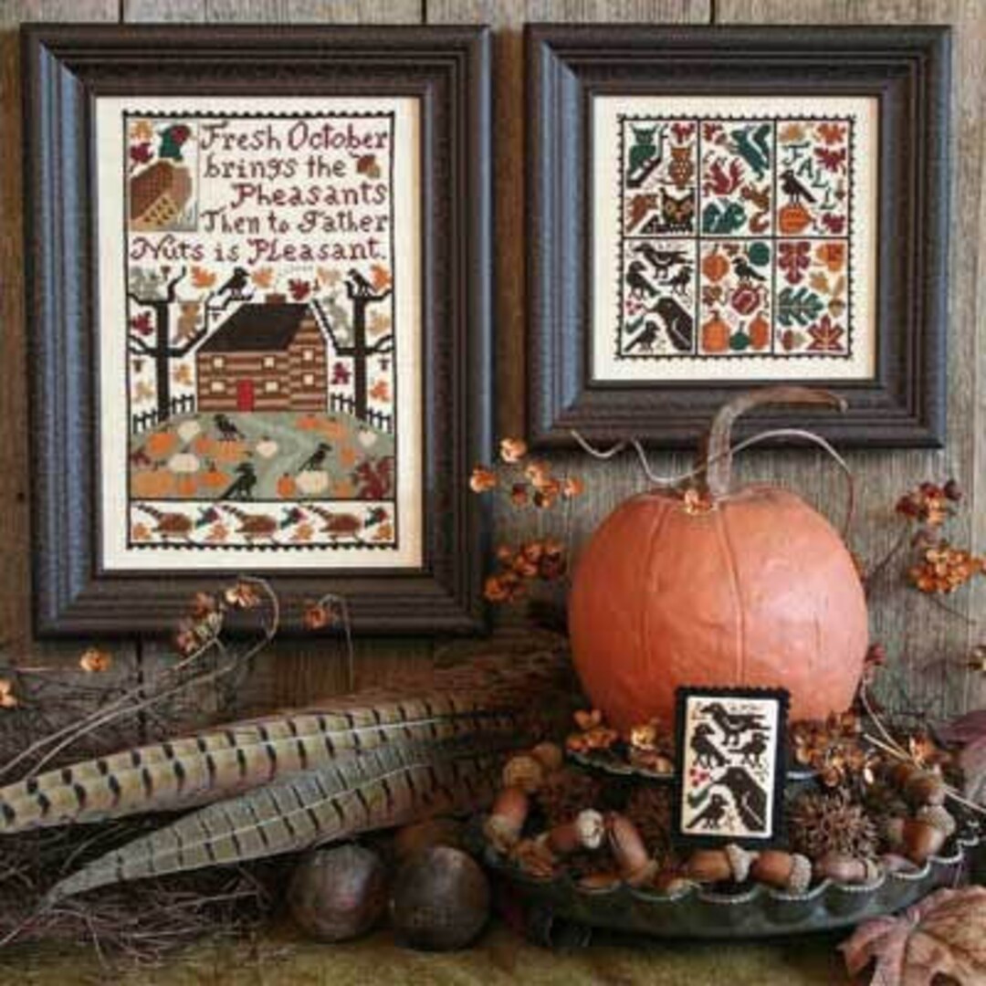 The Prairie Schooler OCTOBER Cross Stitch Pattern - Autumn Cross Stitch ...