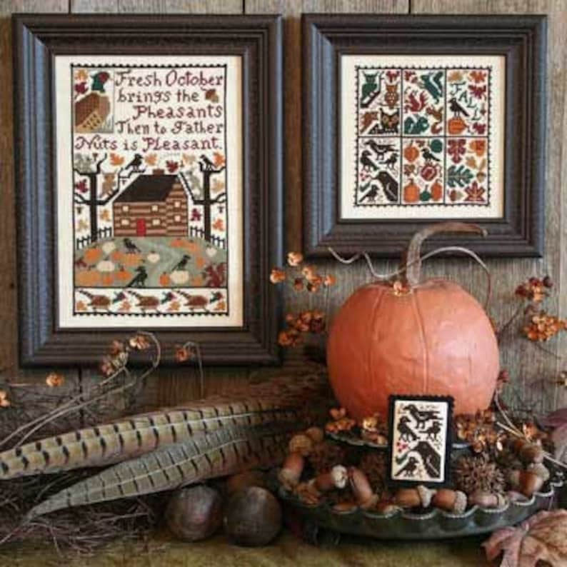 The Prairie Schooler OCTOBER Cross Stitch Pattern - Autumn Cross Stitch ...
