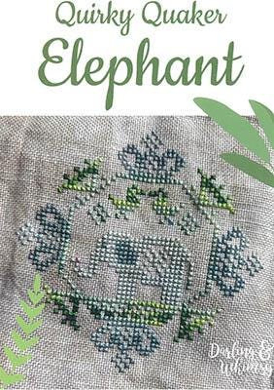 Darling & Whimsy Designs Quirky QUAKER ELEPHANT Cross Stitch Pattern - Elephant Cross Stitch ...