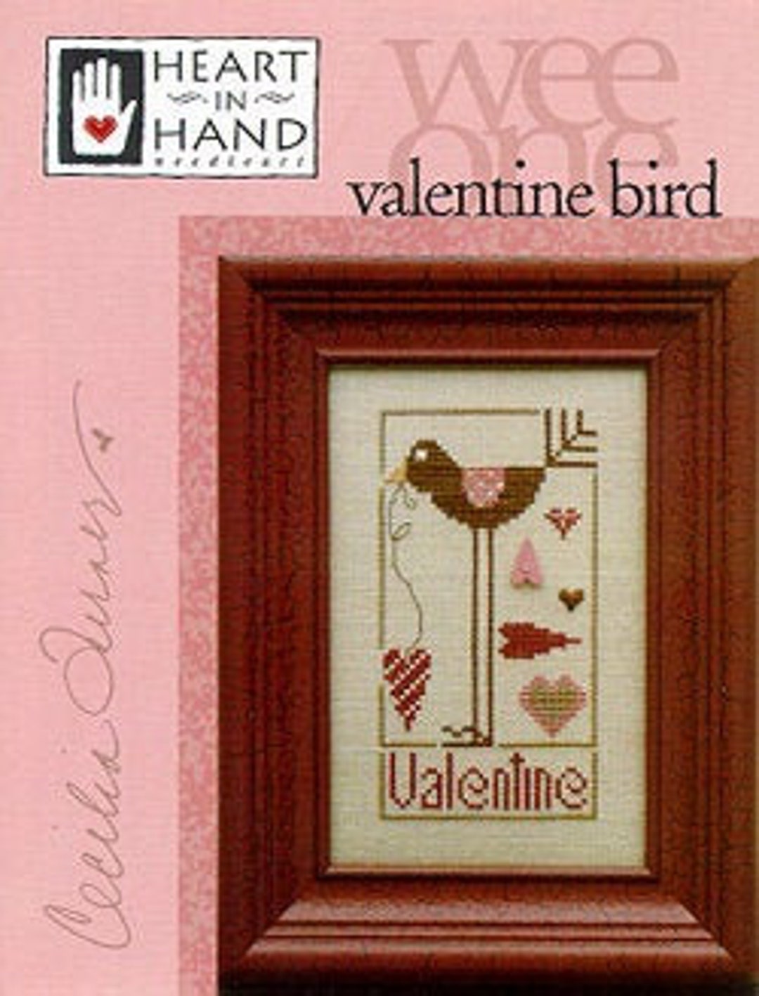 Heart in Hand WEE ONE VALENTINE Bird Cross Stitch Pattern - Stitching ...