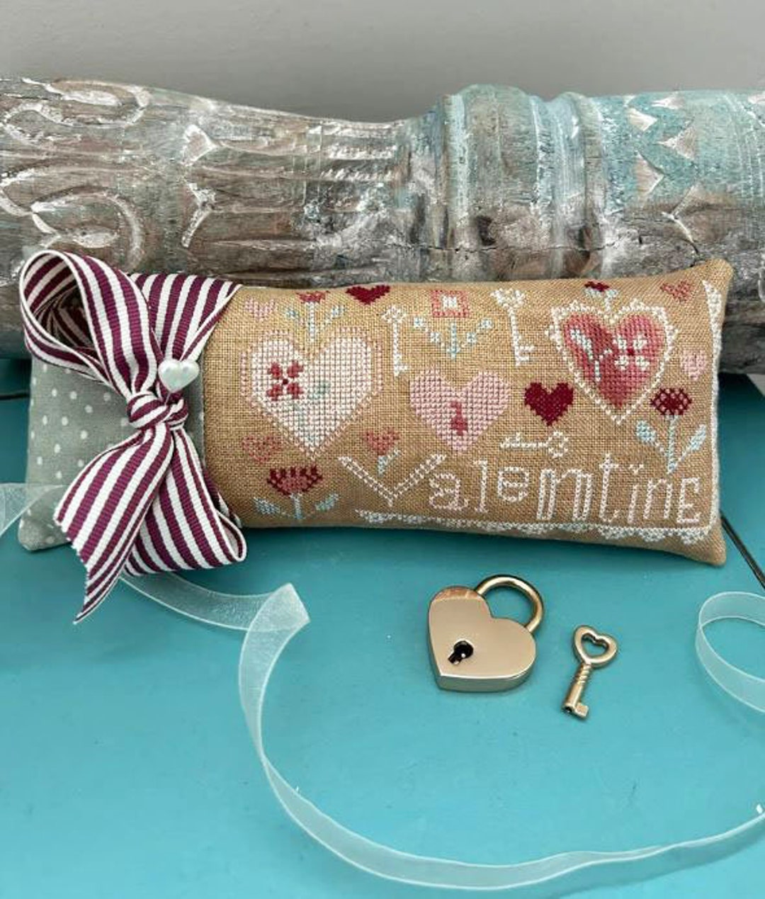 Emily Call Stitching Heart & Key Cross Stitch Pattern Valentine Cross ...