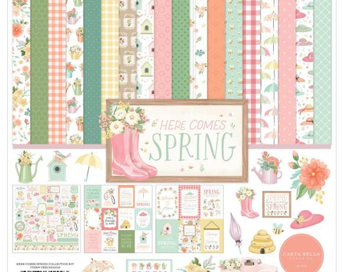 New! Carta Bella HERE COMES SPRING 12" X 12" Scrapbook Kit ~ New Scrapbook Kit ~ Spring ...