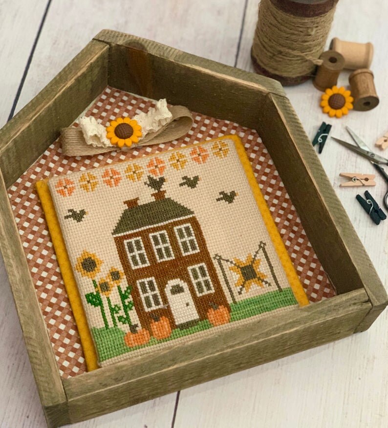 Primrose Cottage Stitches AUTUMN HOUSE Cross Stitch Pattern - Etsy
