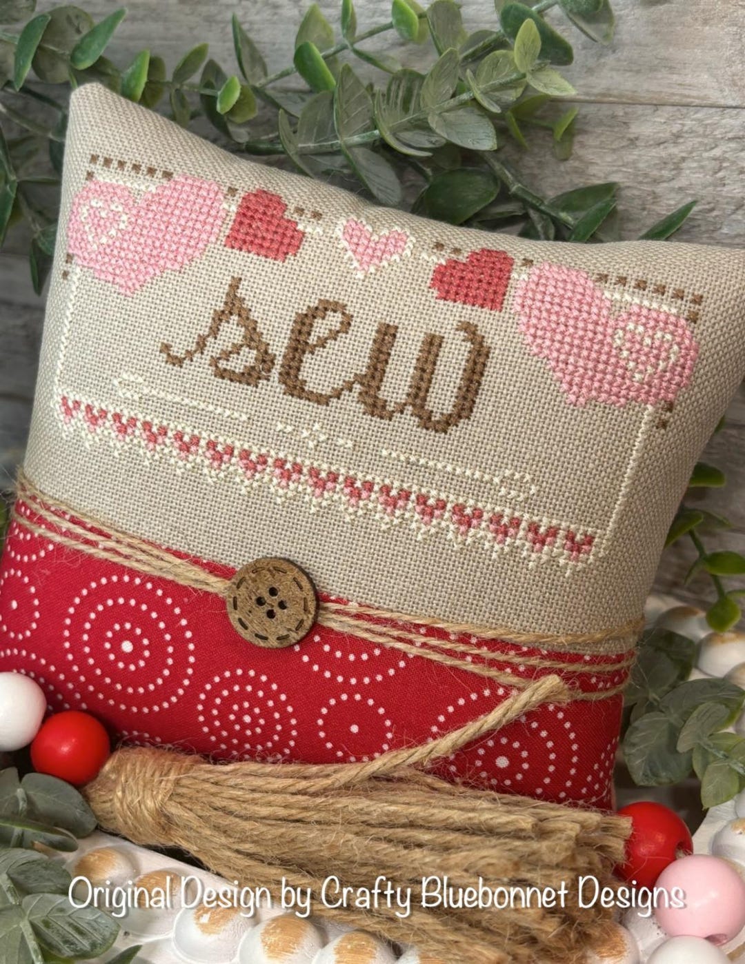 Sew Hearts Cross Stitch Pattern ~ Sew Hearts Valentine Cross Stitch ...
