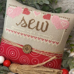 Sew Hearts Cross Stitch Pattern ~ Sew Hearts Valentine Cross Stitch ...