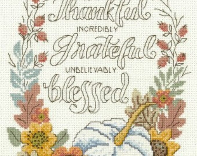 Imaginating - Thankful Grateful Blessed Cross Stitch Pattern ~ Autumn ...
