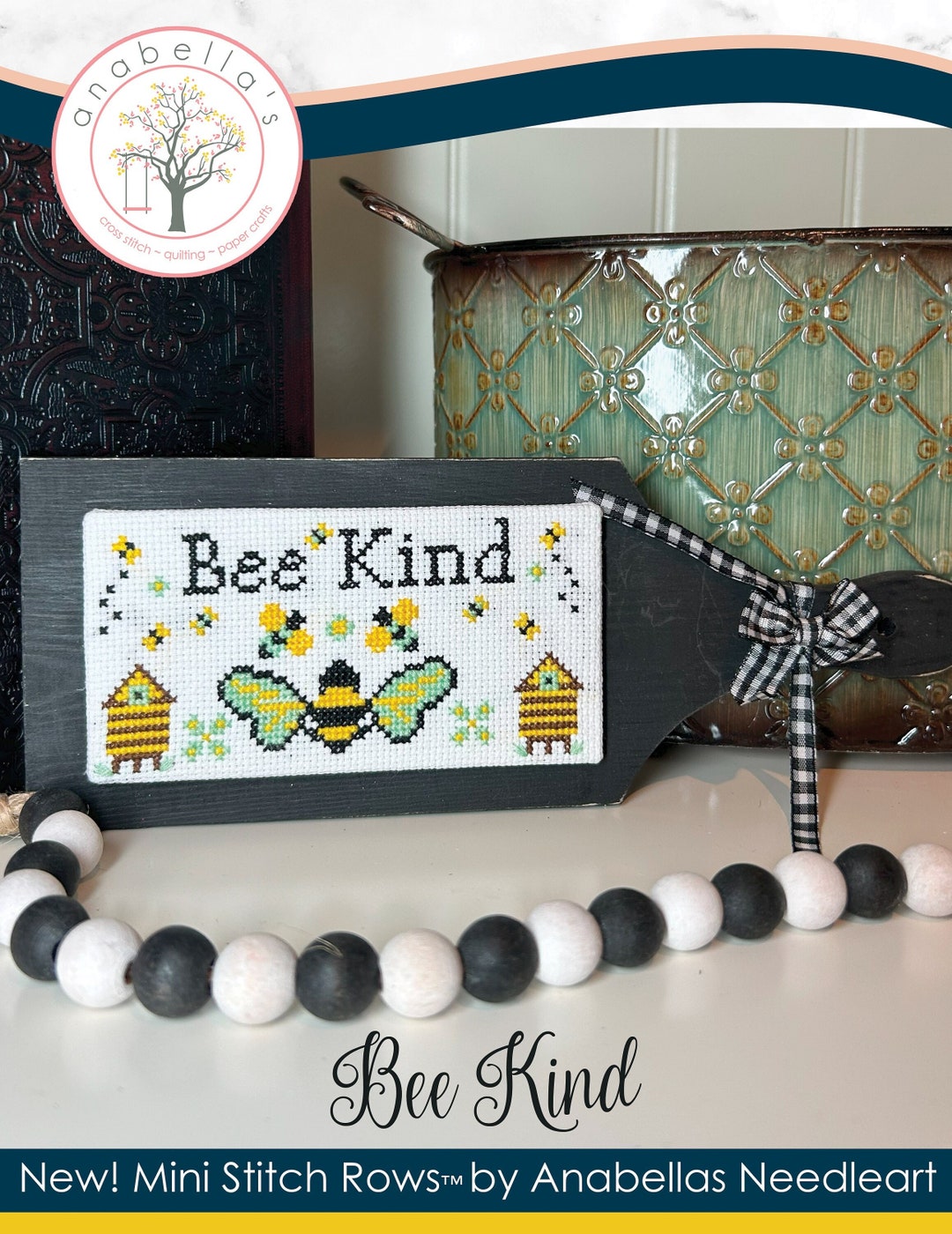 PDF Anabella's Needleart Mini Stitch Rows™ Bee Kind Cross Stitch ...