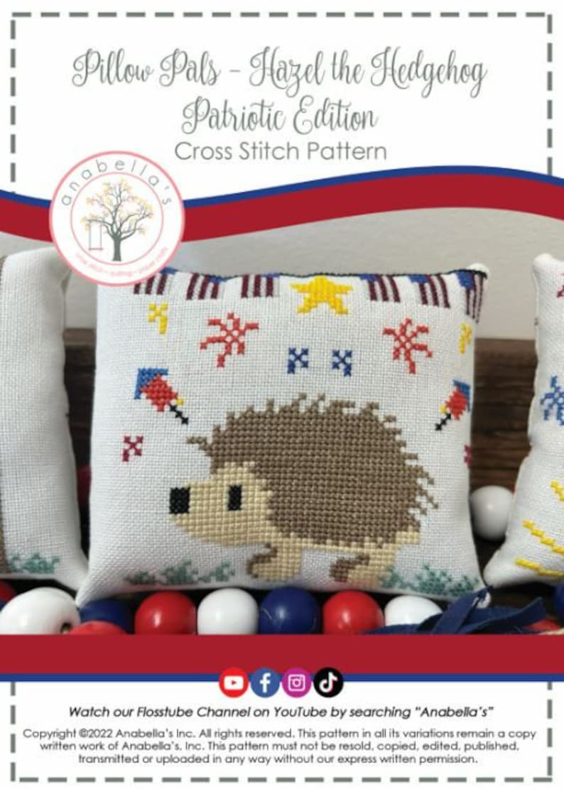 Anabella's Needleart Patriotic Pillowpals™ HAZEL THE HEDGEHOG Cross ...