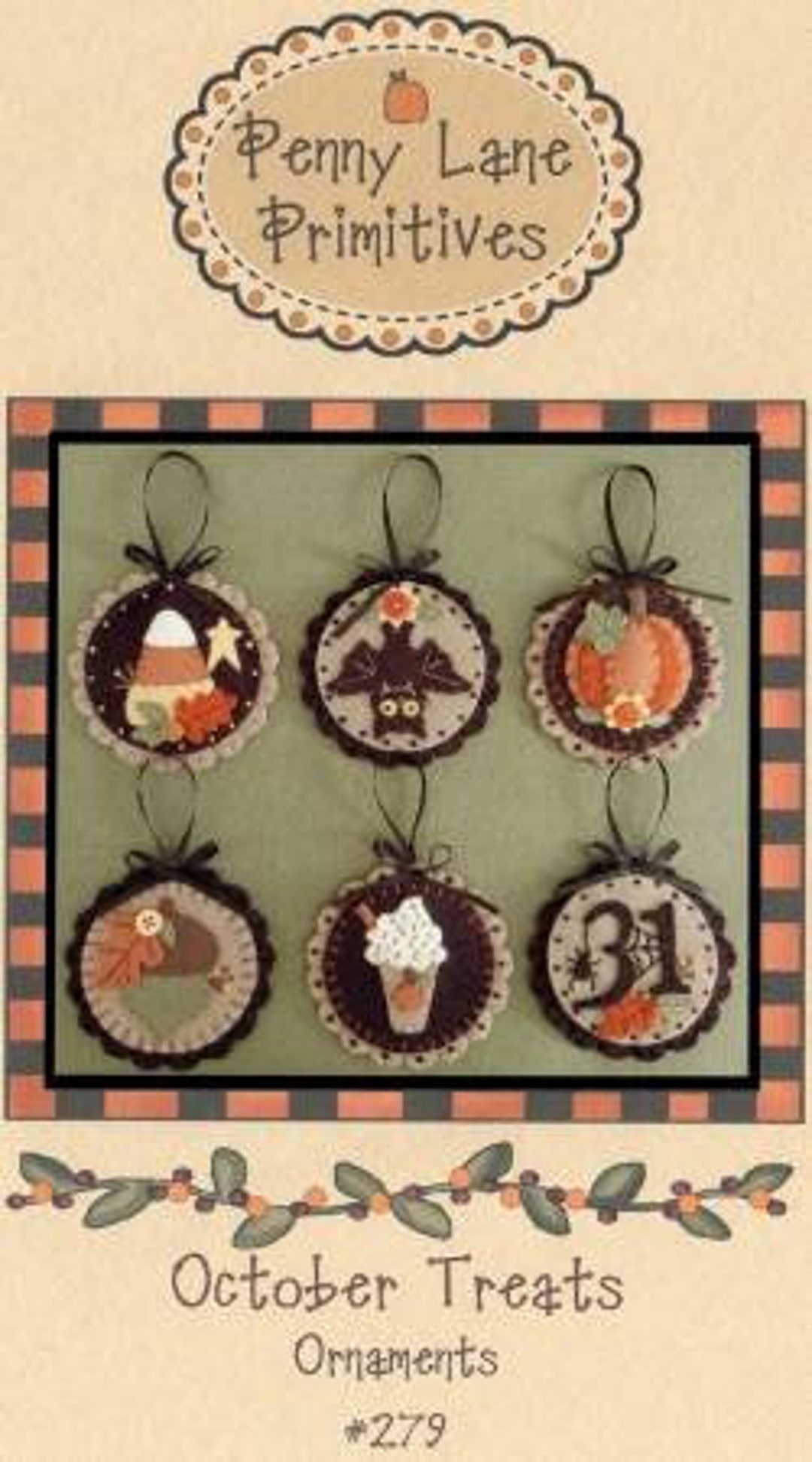 Penny Lane Primitives ~october Treats Wool Applique Pattern ~ Halloween ...