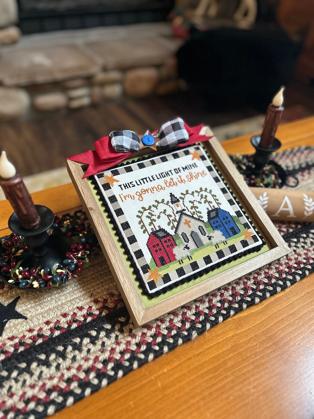 Anabella's Needleart This Little Light of Mine Cross Stitch Pattern - New Cross Stitch - Prim ...