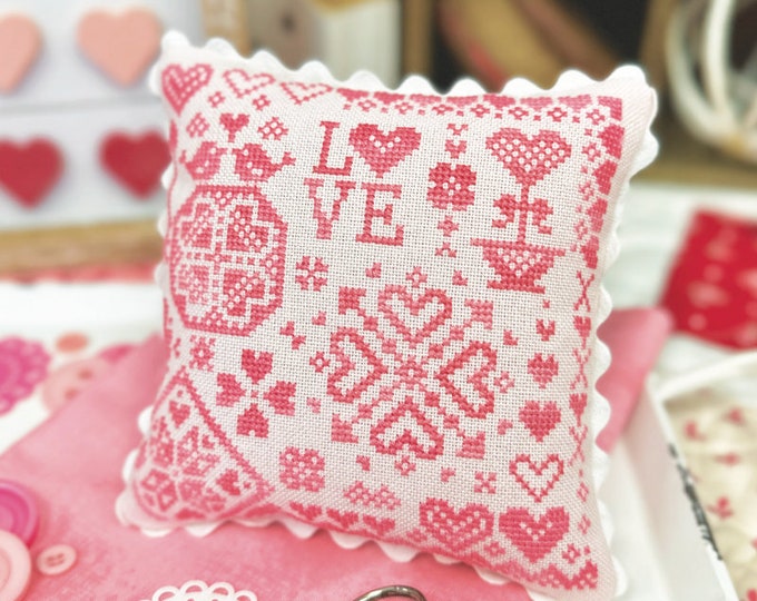 Primrose Cottage Stitches Valentine Quaker Cross Stitch Stitch Chart ...
