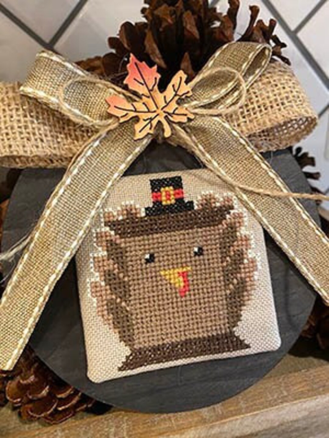 Turkey Spool Cross Stitch Pattern Thanksgiving Cross Stitch Fall Cross ...