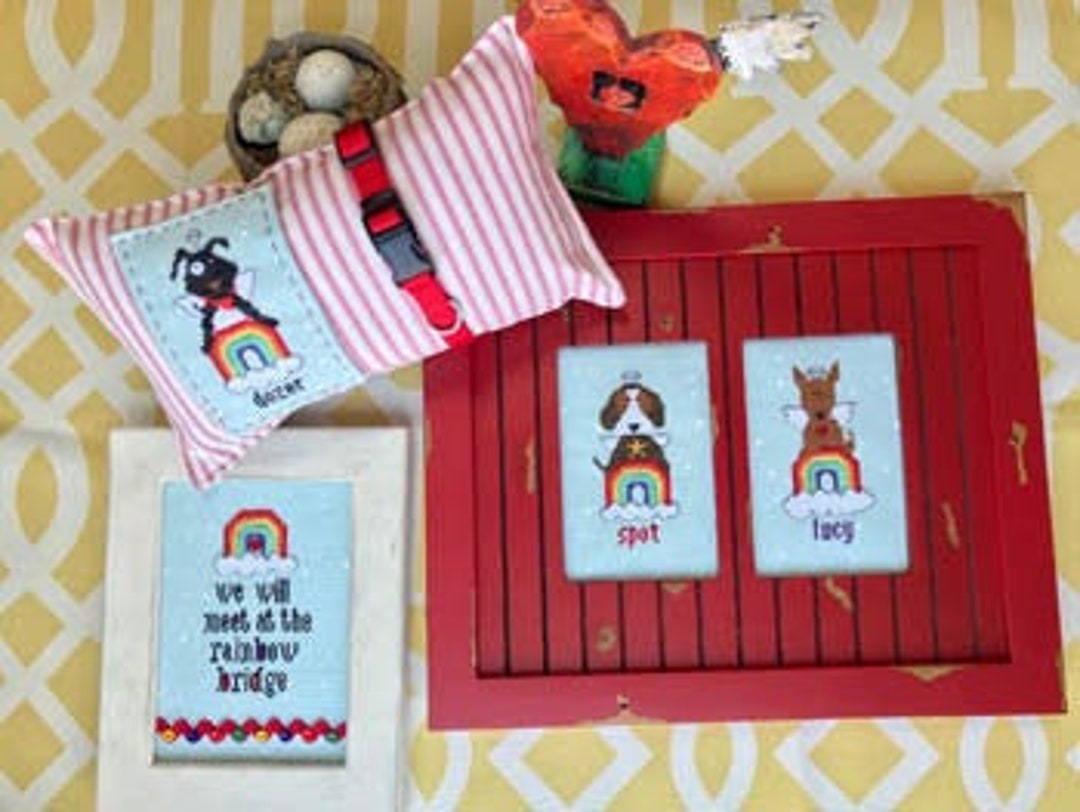 Amy Bruecken Designs RAINBOW BRIDGE DOG Friends Cross Stitch Pattern - Etsy