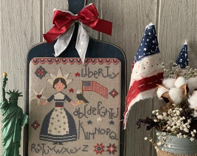 Twin Peak Primitives Miss Liberty Cross Stitch Pattern ~ Anabella's ~ Twin Peak Primitives Cross ...