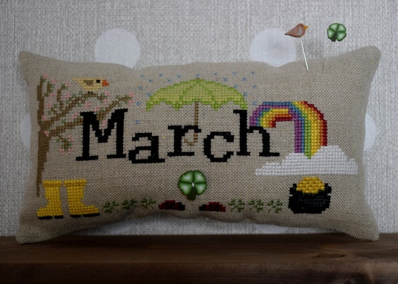 When I THINK of MARCH PDF Cross Stitch Pattern by Puntini - Etsy
