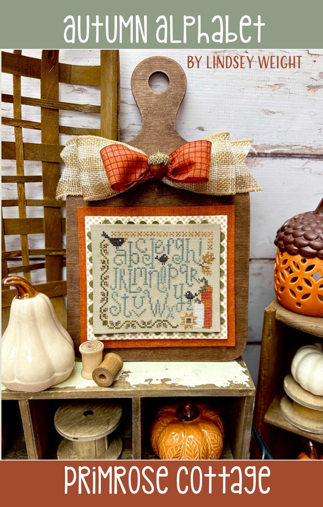 Primrose Cottage Stitches ~ Autumn Alphabet Stitch Chart ~ Fall Cross ...