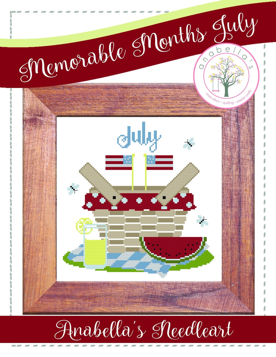 Anabella's Memorable Months™ JULY Cross Stitch Pattern - New Cross ...