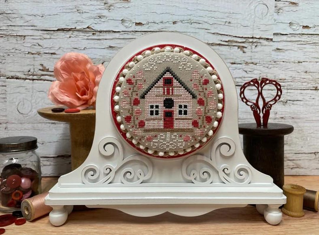 Fleur Round Cross Stitch Wood Frame ~ Cross Stitch Wood Board ~ Cross ...