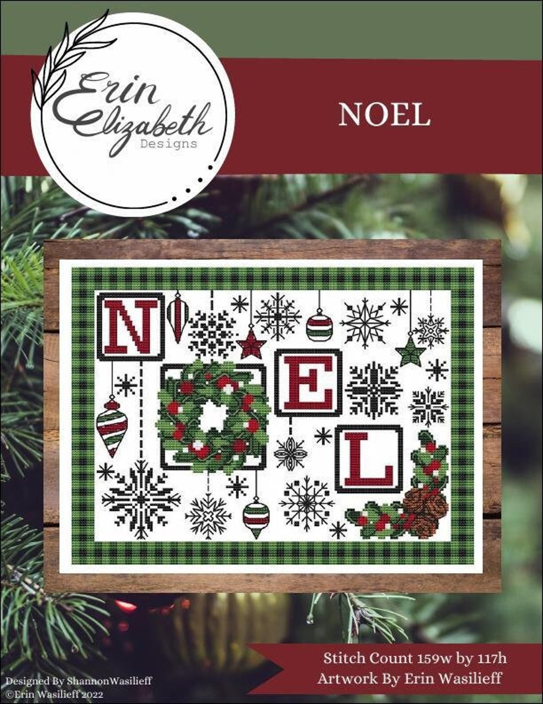 Erin Elizabeth NOEL Cross Stitch Pattern Erin Elizabeth Cross Stitch ...