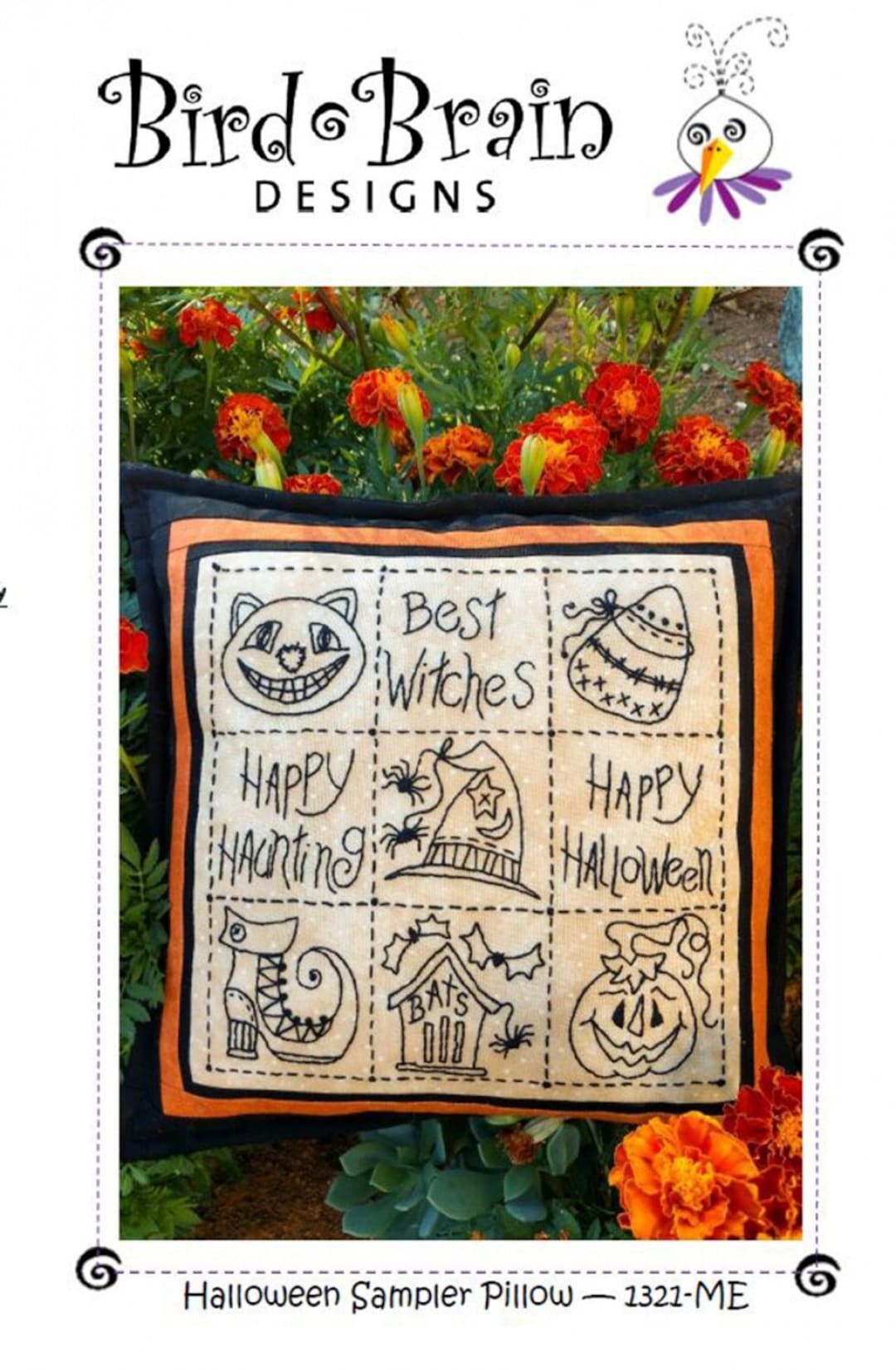 Bird Brain Designs HALLOWEEN MOTIFS Sampler Pillow MACHINE Embroidery ...