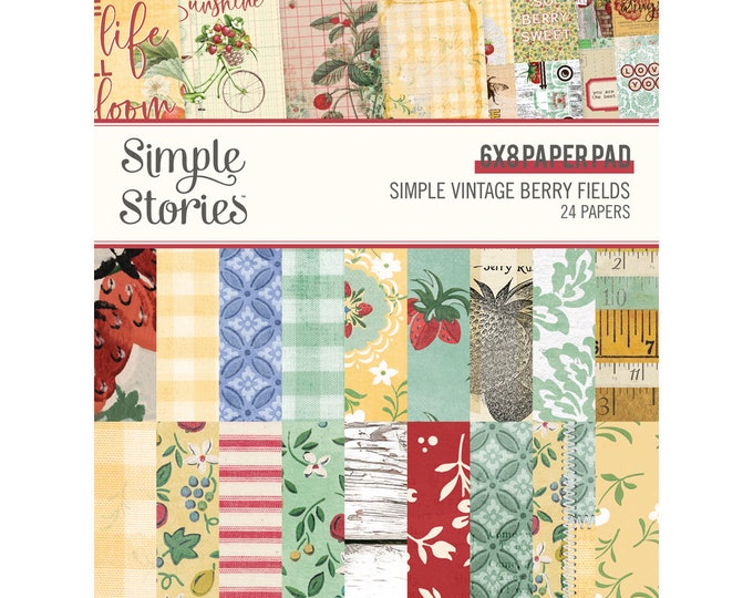 NEW! Simple Stories Simple Vintage BERRY FIELDS 6"x 8" Paper Pad ~ New ...
