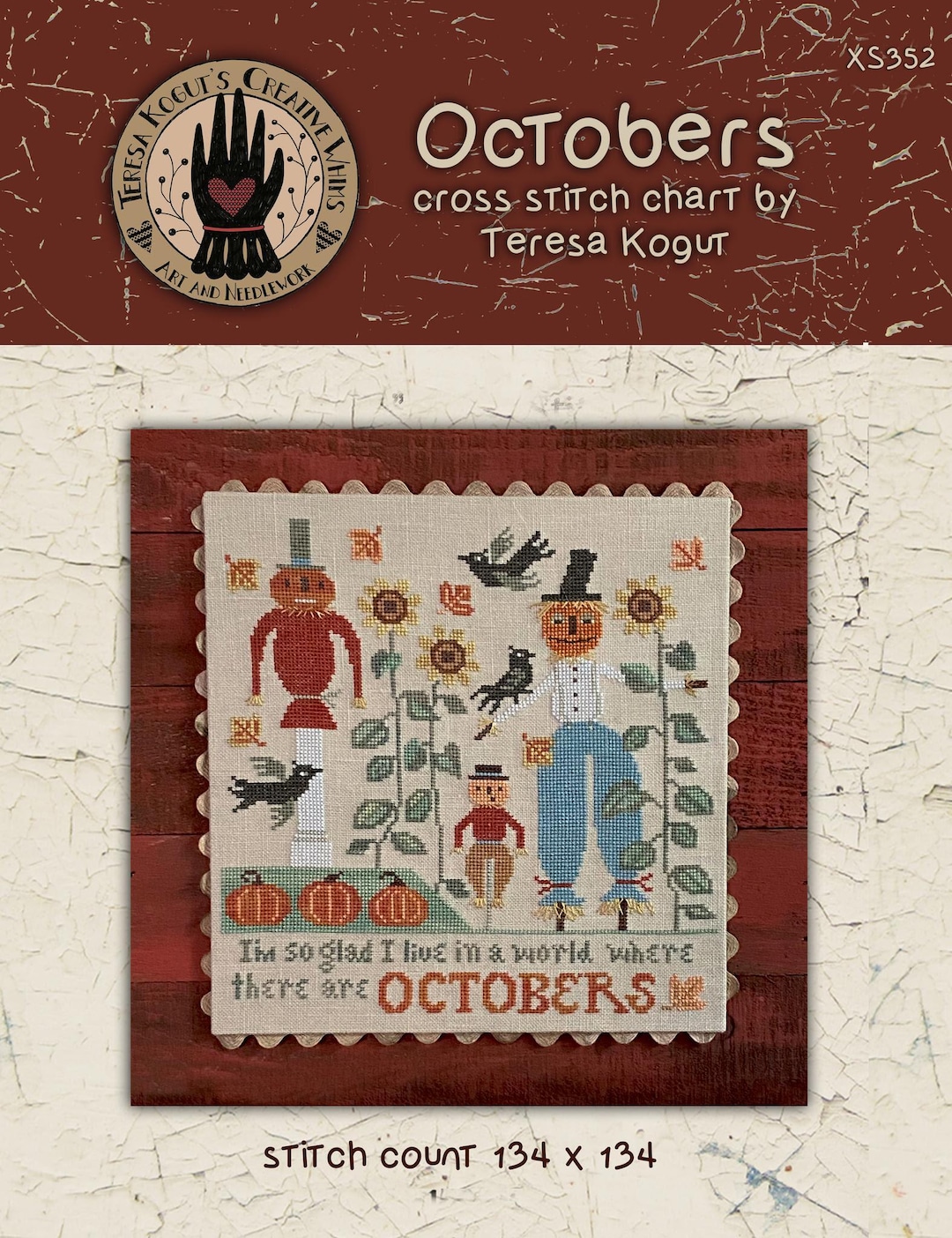 Teresa Kogut Octobers Cross Stitch Pattern ~ New Fall Cross Stitch ~ Teresa Kogut Cross Stitch ...