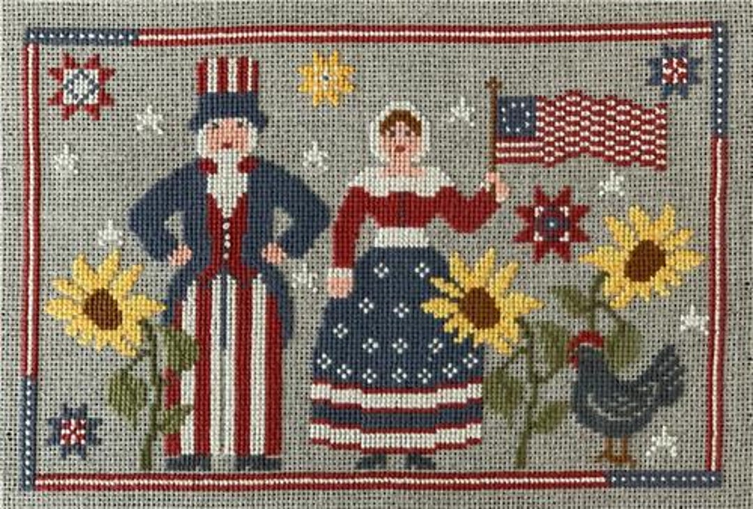 Twin Peak Primitives Stars & Stripes 1776 Cross Stitch Pattern ~ Anabella's ~ Twin Peak ...