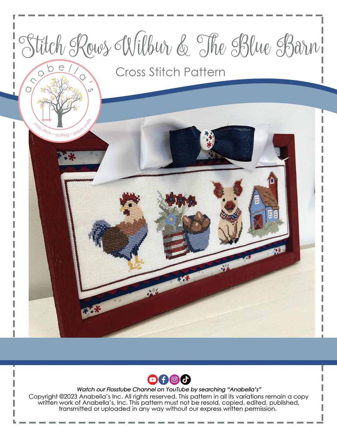 PDF Anabella's Needleart Stitch Rows™ Wilbur & the Blue Barn Cross ...