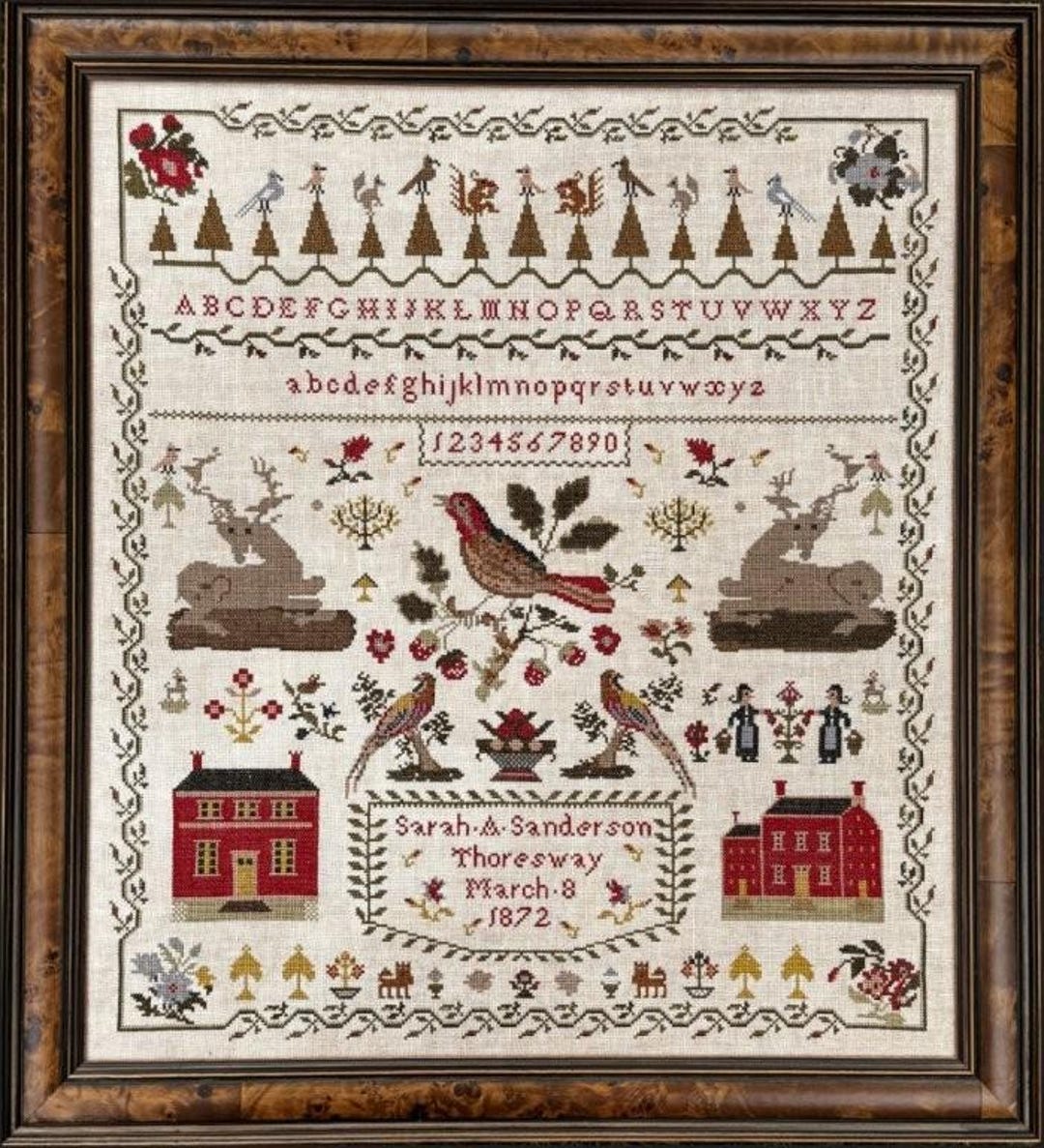 The Scarlett House ~ Sarah Sanderson 1872 Cross Stitch Pattern- New ...