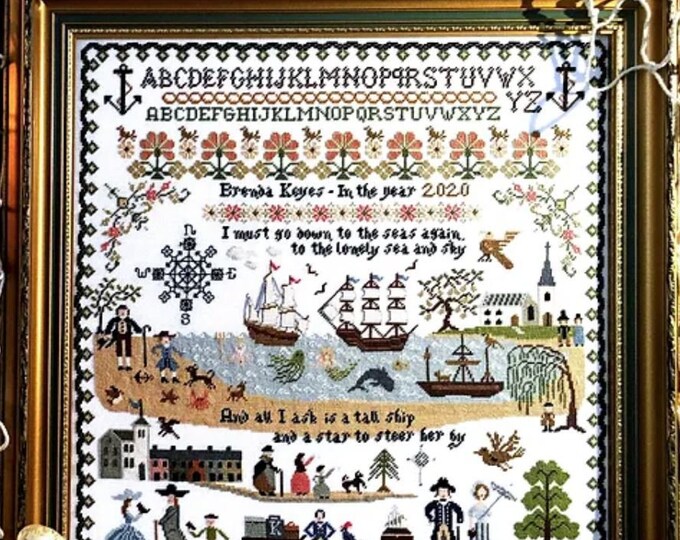 NEW! Brenda Keyes the Sampler Company ~ Tall Ships Cross Stitch Chart ...