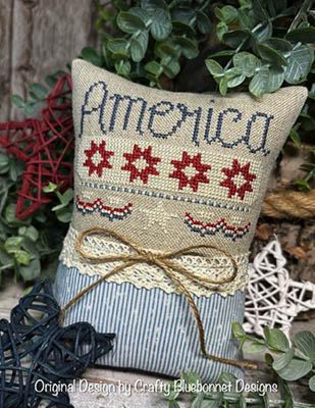 Crafty Bluebonnet Designs America Cross Stitch Pattern ~ Patriotic ...