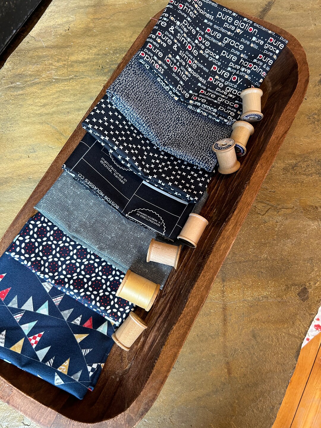 Bellabundle Sweetwater Vintage INDIGO Bellabundle 7 Fat Quarters Precut ...